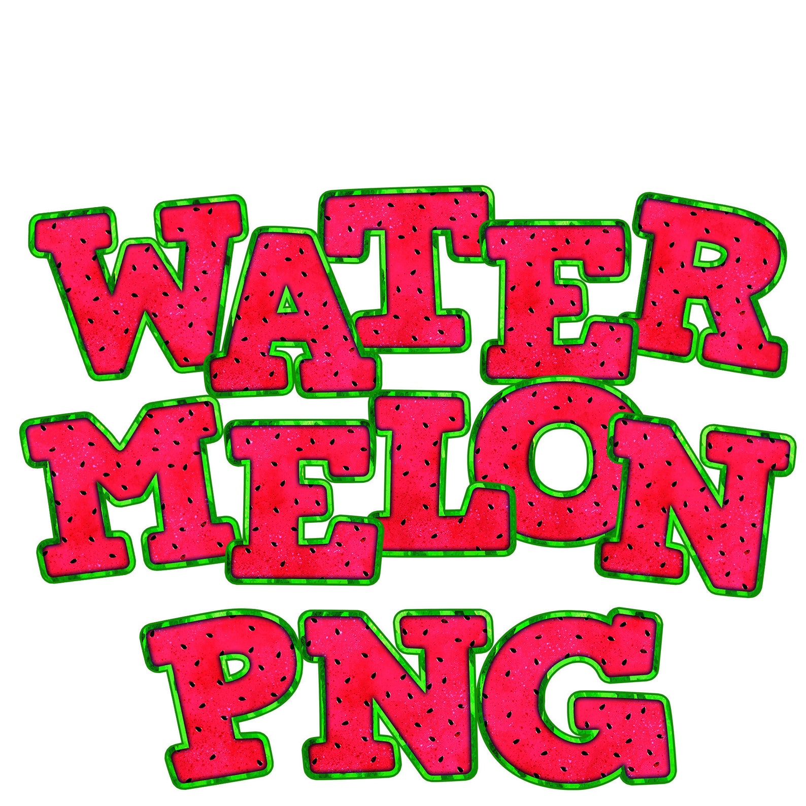 Digital Download Watermelon Pattern PNG Letters & Numbers - Etsy
