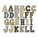 Doodle Gold Black PNG Alphabet Bundle, Double Sets of Uppercase ...