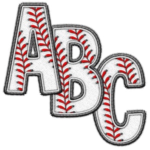 PNG Baseball Alphabet, Faux Embroidery Stitch Alpha, Sports Letters ...