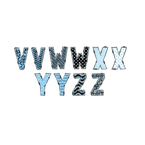 Double Doodle Alphabet Bundle | 2 Full Alpha & Number Sets | Light Blue ...