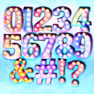 Digital Download | Fun Pastel Plaid Pattern Marquee Letters & Numbers ...