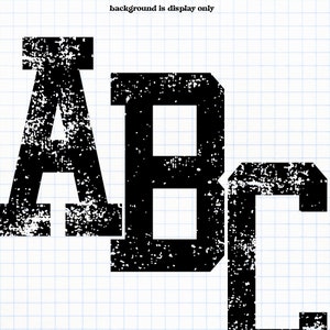 Distressed Font & SVG, College Athletic School Block Alphabet, Vintage ...