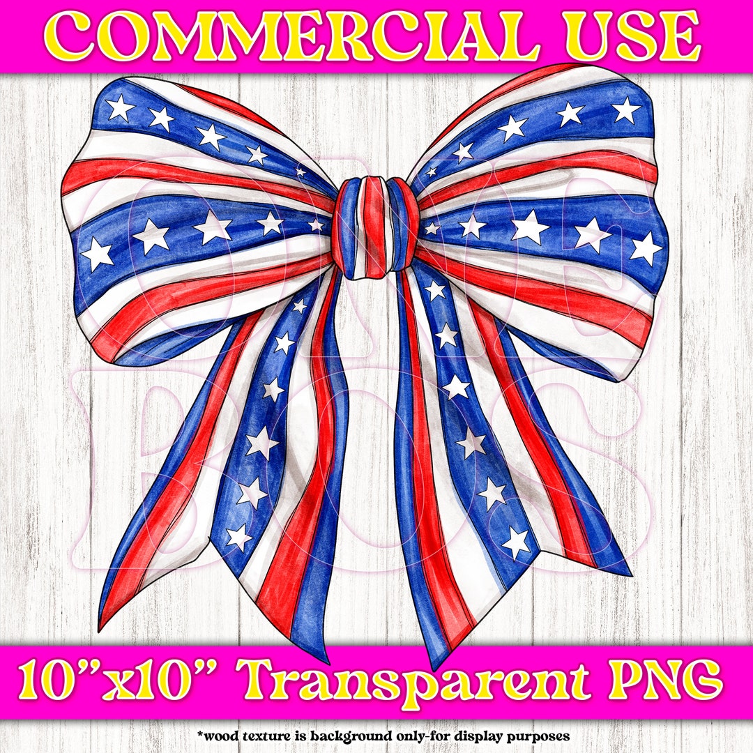Coquette Bow PNG, Hand Drawn Coquette Bow Illustration for July 4th ...