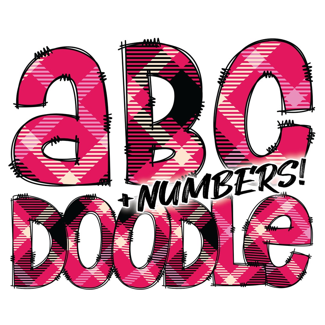 Digital Download | Doodle Valentine Pink Plaid 2 Pattern Fill | PNG ...