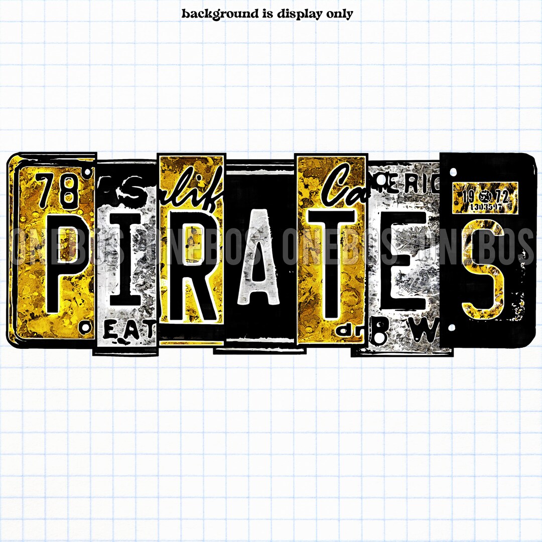 Pirates PNG, License Plate Lettering Clipart Pirates Mascot, Booster ...