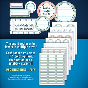 Label Sheet Templates Editable Text Avery Compatible - Etsy