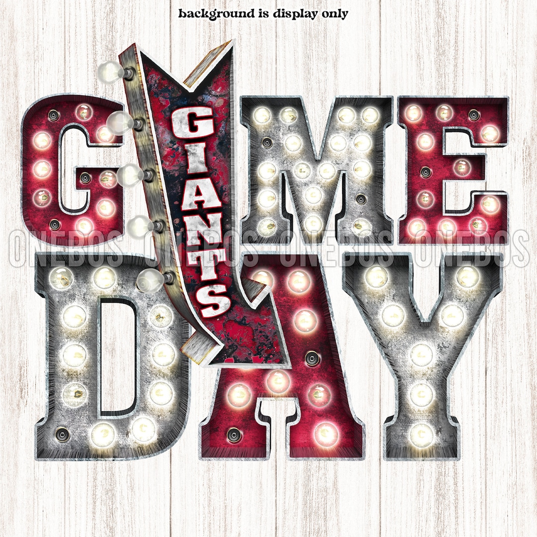 Giants GAME DAY PNG Maroon Silver Grey School Colors - Etsy
