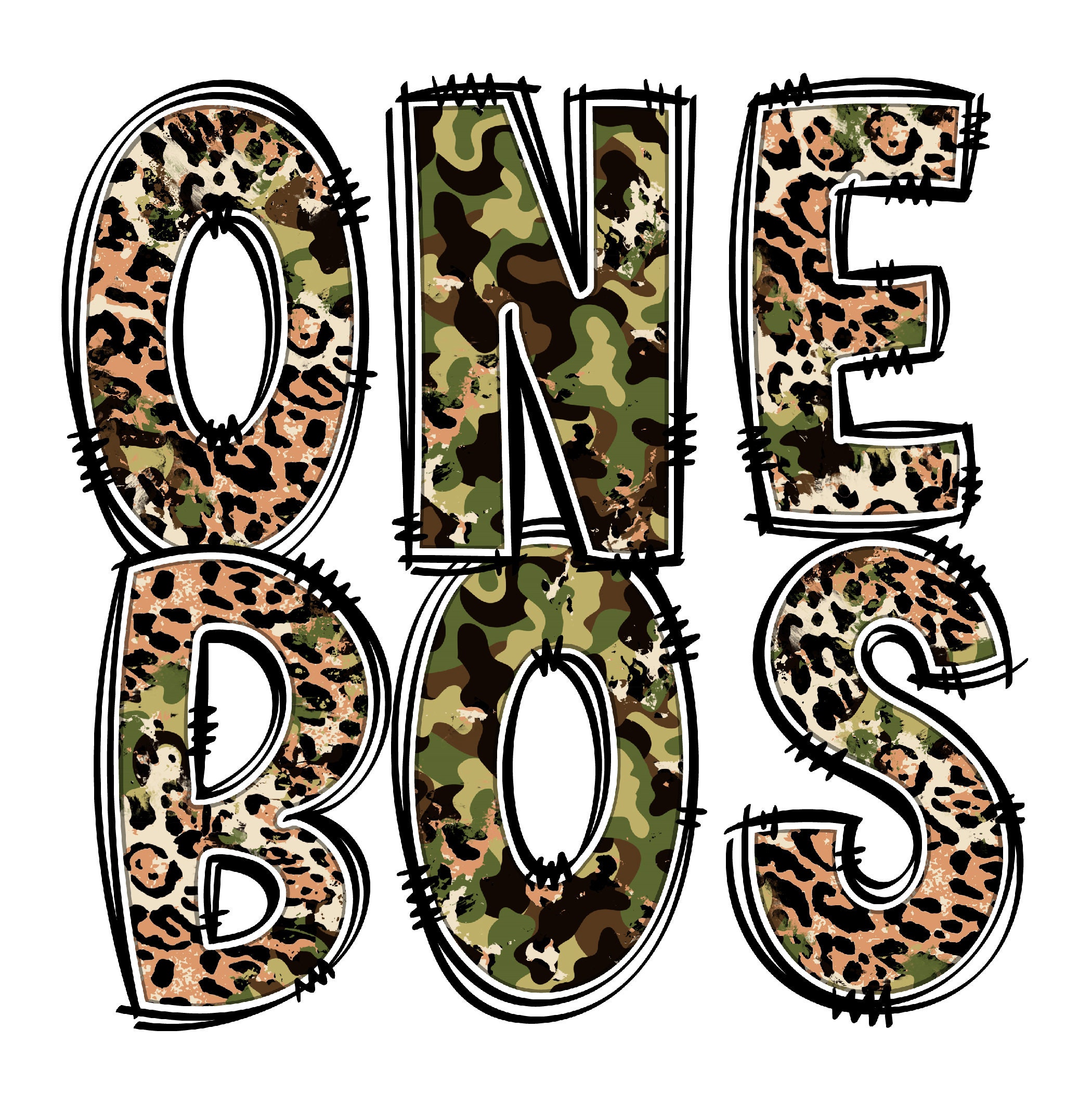 Camo Leopard Doodle Alphabet, Mix Match Doodle Letters, Glitter and ...