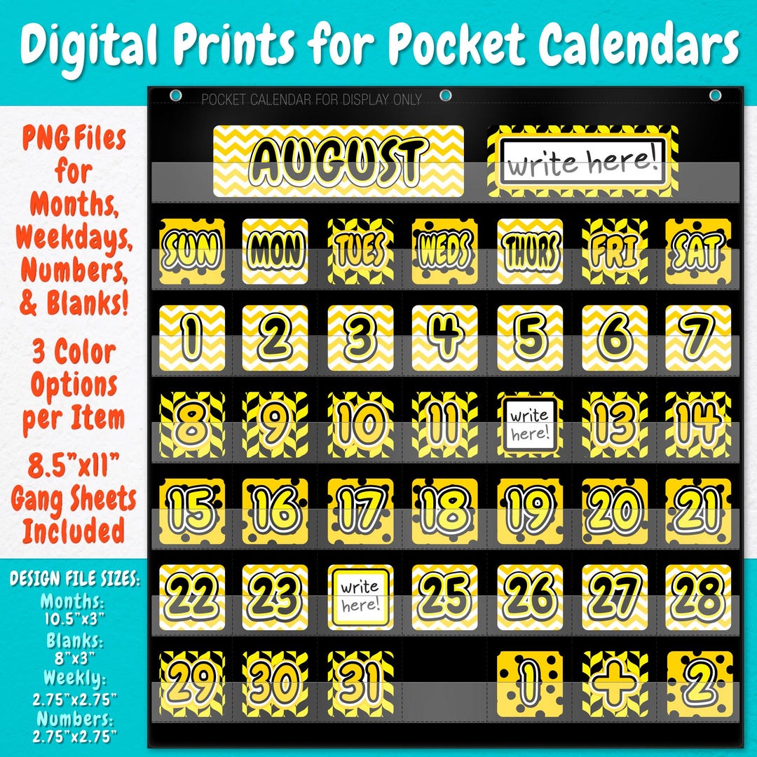 Wall Calendar - Pocket Chart for Teachers | Geometric Shapes, Circles ...