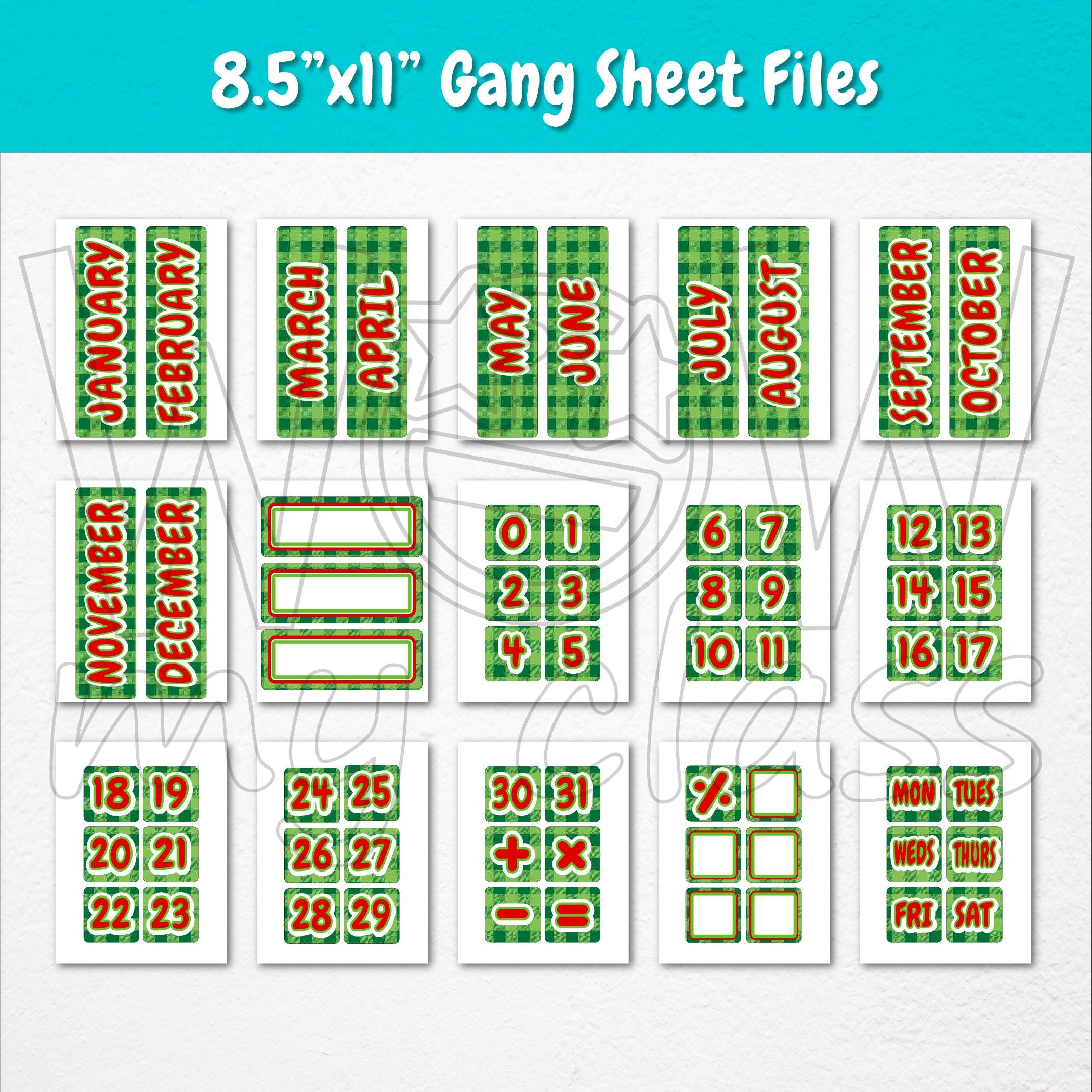 Wall Calendar - Pocket Chart for Teachers | Plaid, Checkered, Buffalo ...