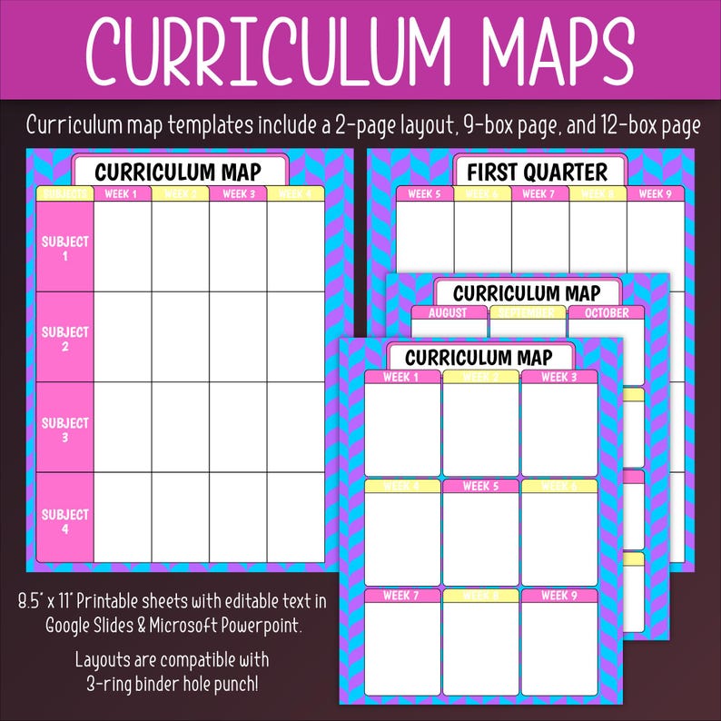 Lesson Plan Sheets & Curriculum Maps (editable) | Geometric, Circles ...