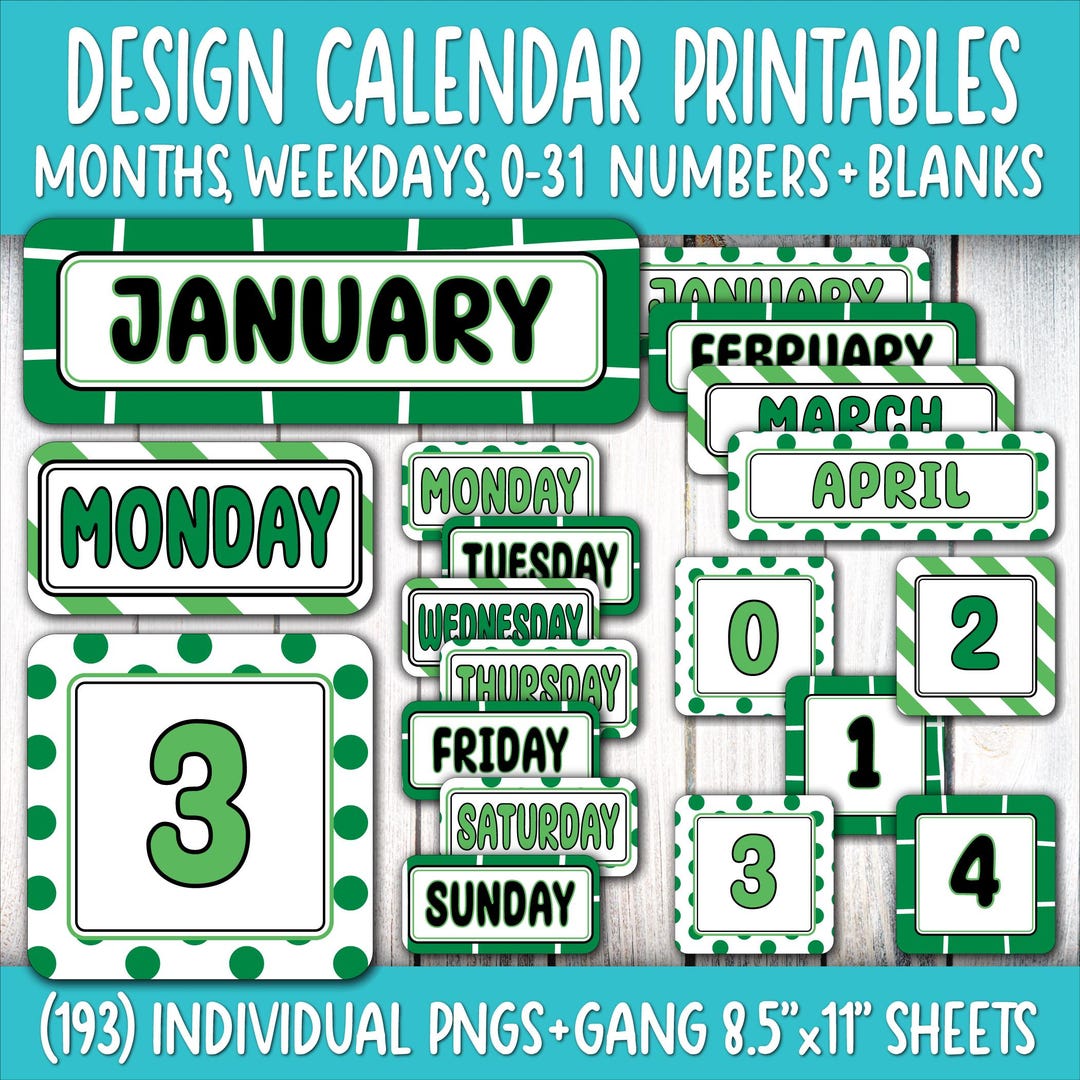 Wall Calendar - Standard - for Teachers | Hand Drawn Grid, Diagonal ...