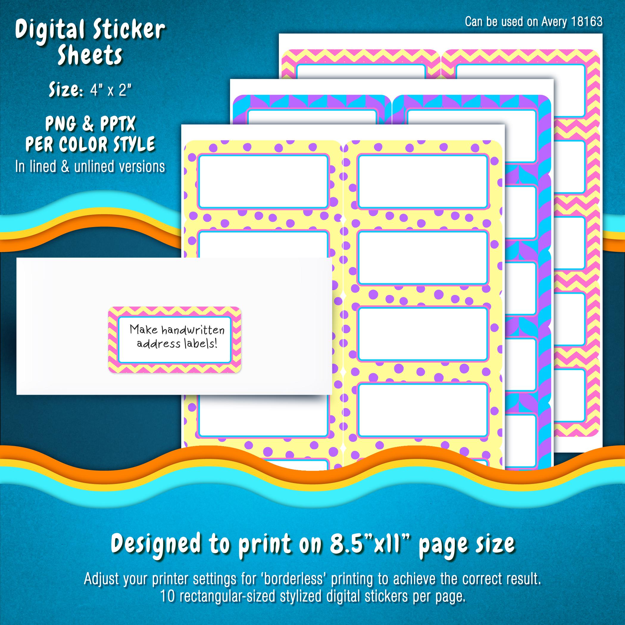Label Sheet Templates, Editable Text | Avery Compatible | Geometric ...