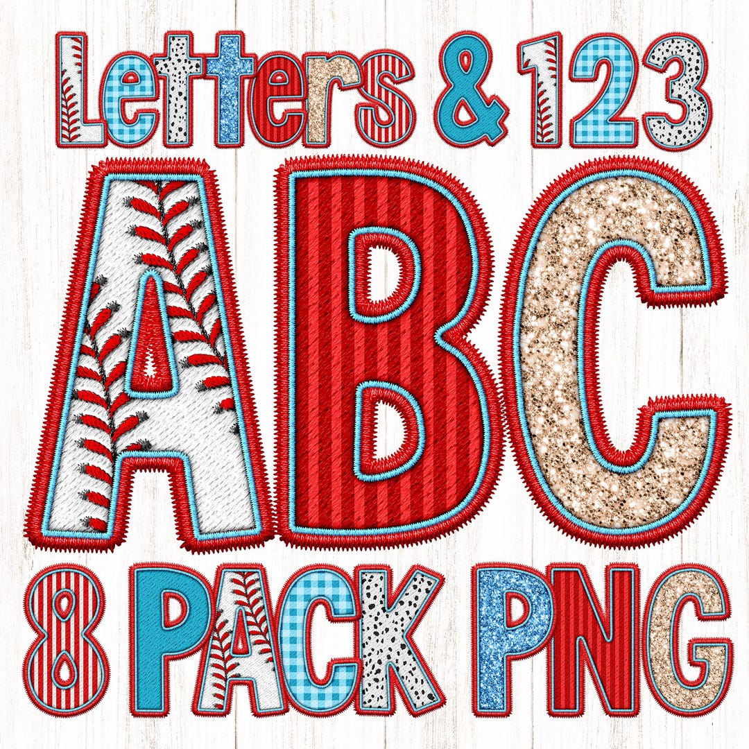 Baseball Bunch Alphabets | Faux Embroidery | Trendy, Sports Alpha ...
