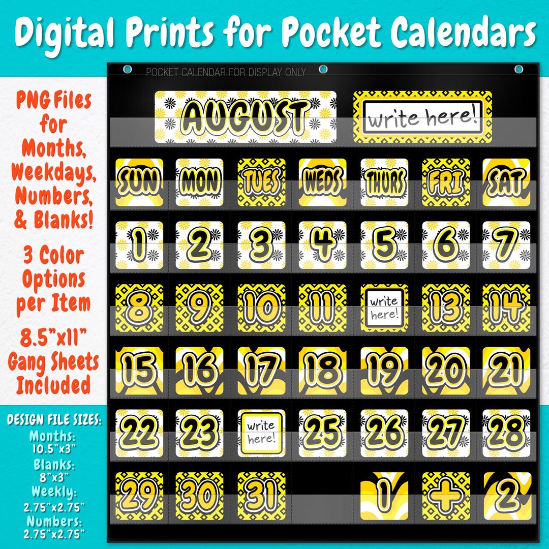 Wall Calendar - Pocket Chart for Teachers | Flowers, Diamonds ...