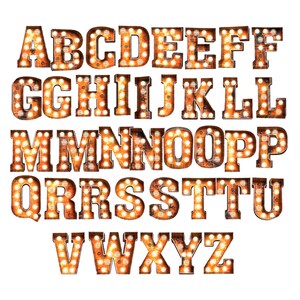 Digital Download | Orange Marquee Letters & Numbers | PNG Image Graphic ...