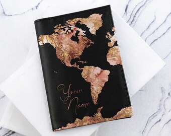 World Map Passport Cover Passport Case With a Print of an - Etsy Israel