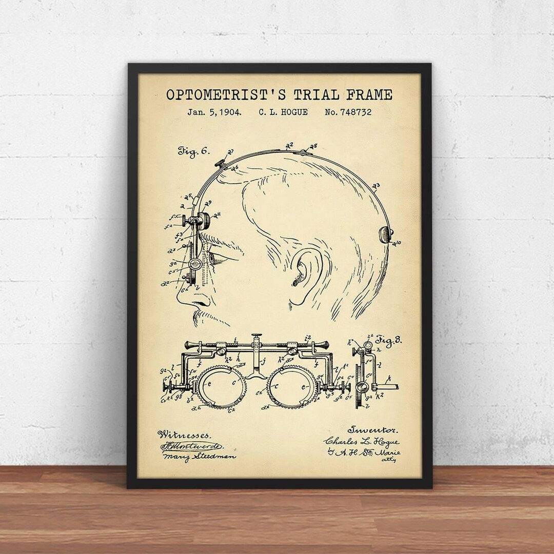 Vintage Optometrist Trial Frame Patent Print, Optical Shop Wall Art ...