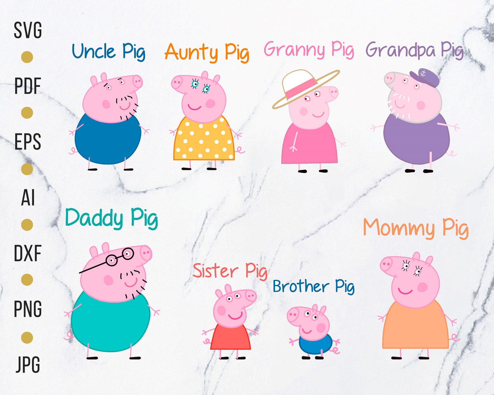 Family Peppa Pig Svg Peppa Pig Png Peppa Pig Clicpart Peppa | Etsy