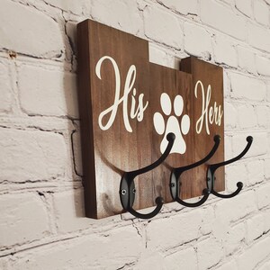Key and Dog Leash Holder/his and Hers Key Chain Rack/wedding Gift ...