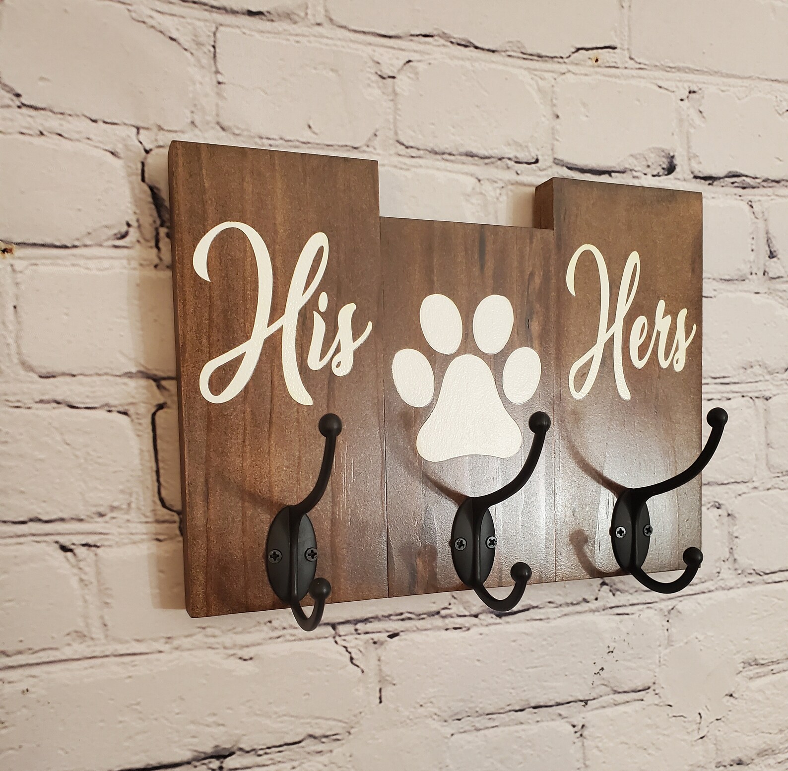 Key and dog leash Holder/His and Hers key chain rack/wedding | Etsy