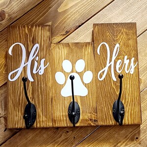 Key and Dog Leash Holder/his and Hers Key Chain Rack/wedding Gift ...