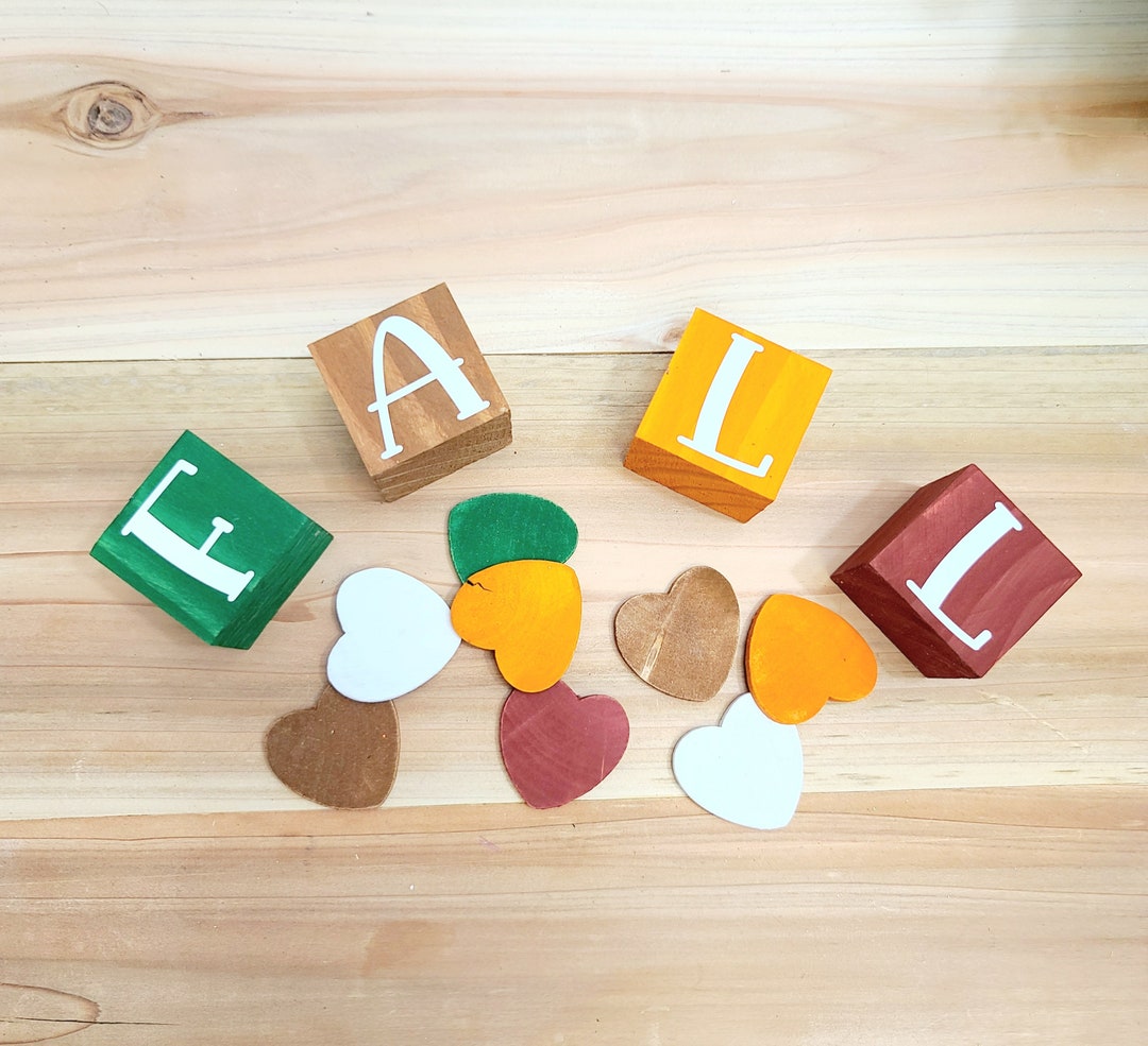 Fall Wooden Blocks Tiered Tray Decor - Etsy