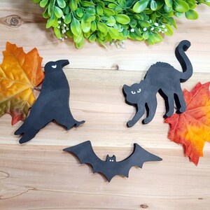 Halloween Silhouette: Black Cat, Crow, Bat Tiered Tray Decor - Etsy