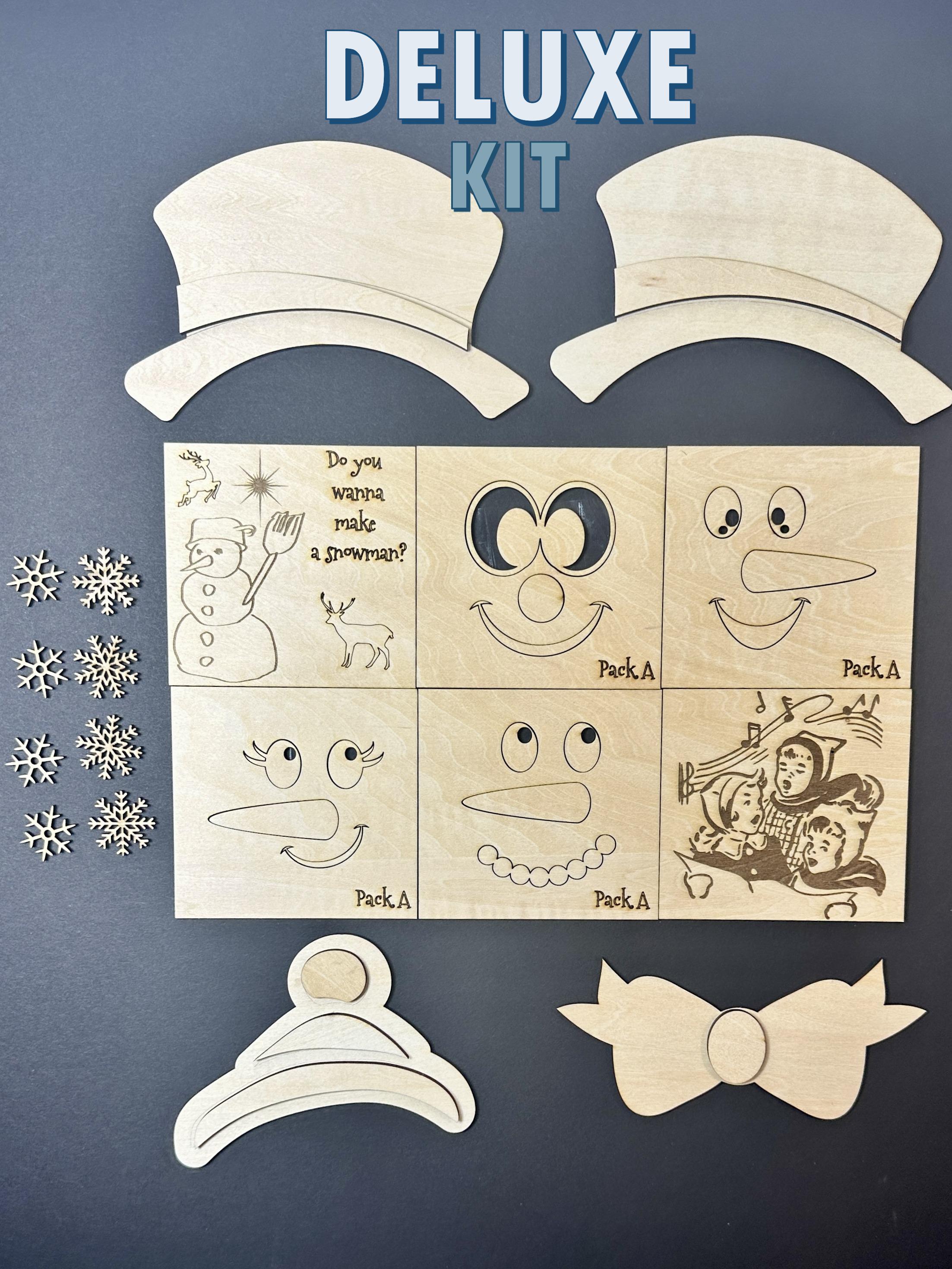 Laser Cut Snowman Faces: DIY Winter Crafts & Holiday Decor - Etsy