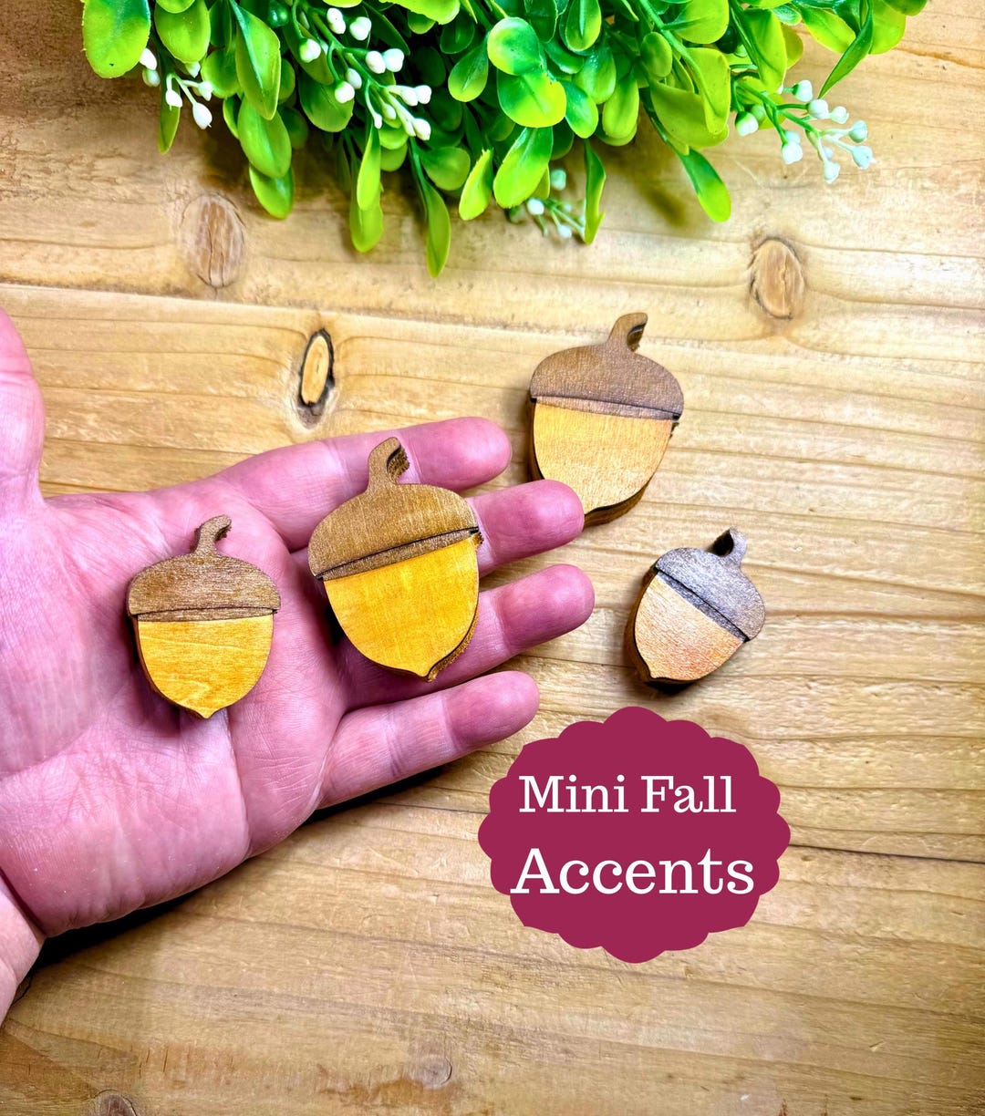Mini Wooden Acorns – Tiered Tray Decor – Rustic Fall Bowl Fillers ...