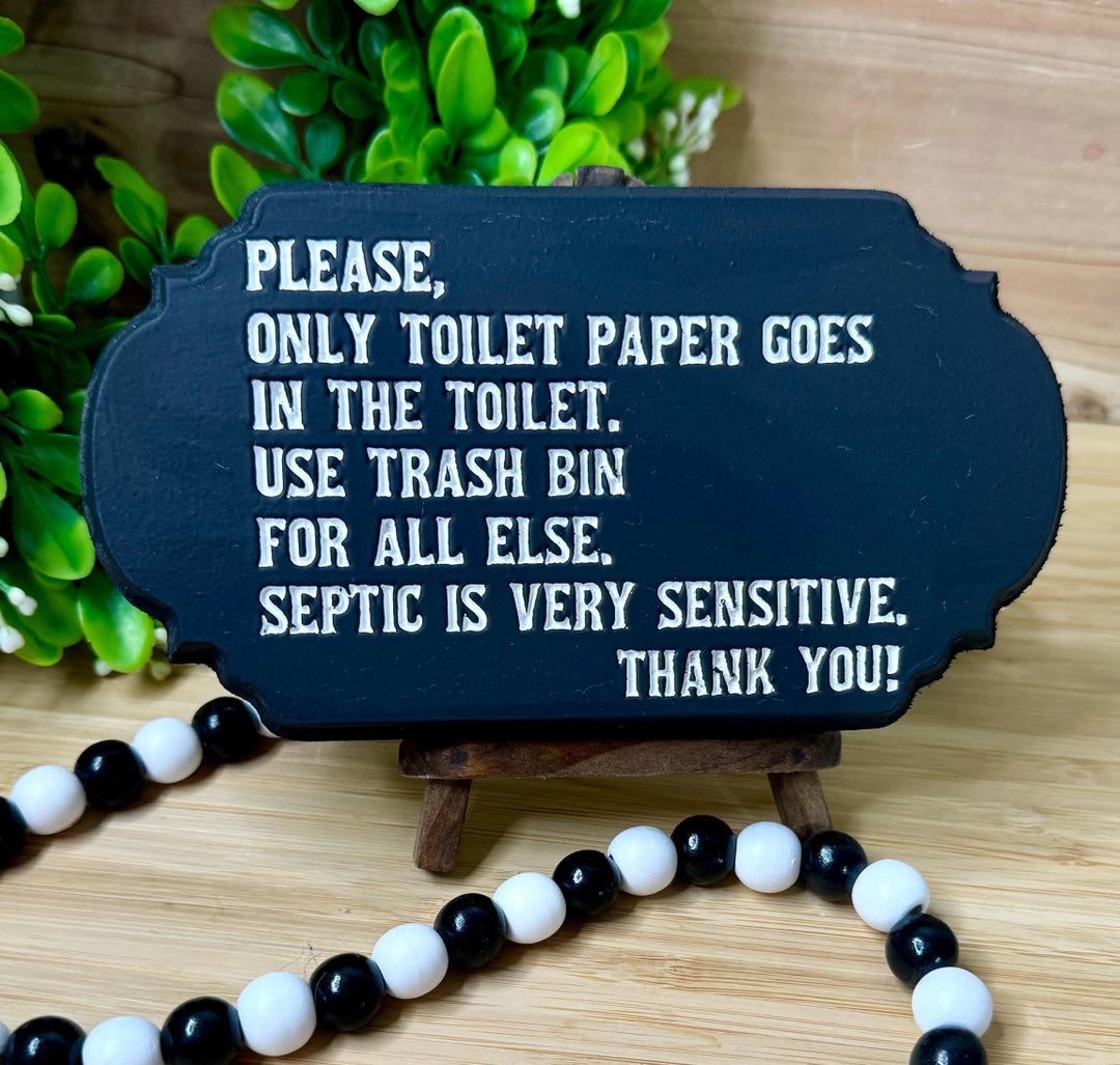 Engraved Septic System Warning Sign- Bathroom Decor - Etsy