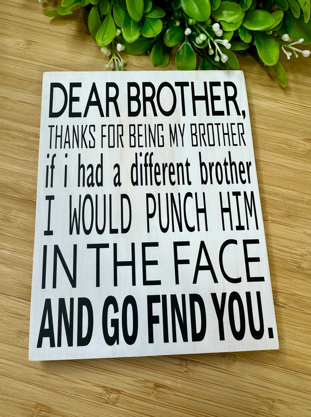 Brother Appreciation Sign/ Wooden Sign Funny Gift - Etsy