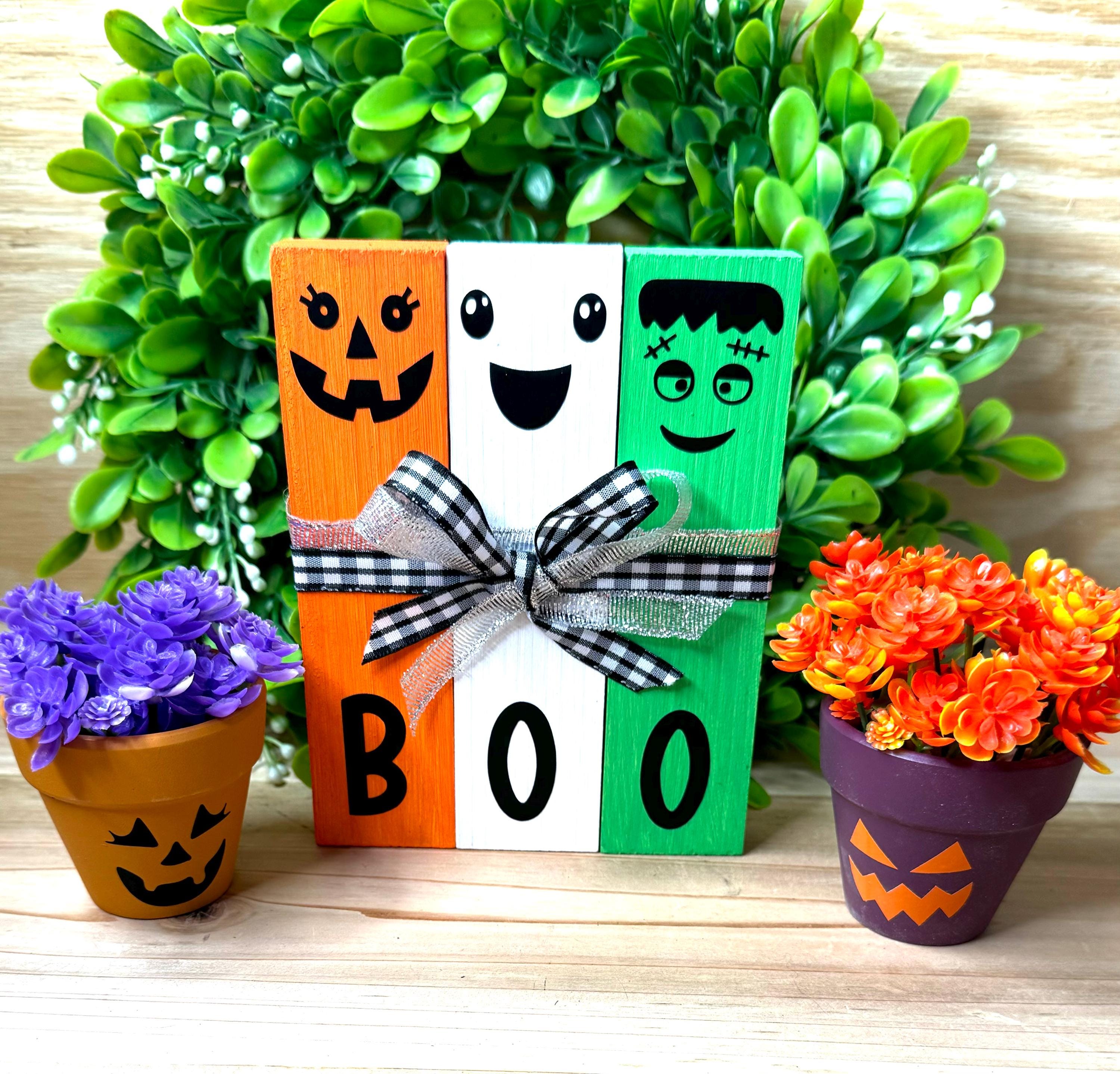 Ghost, Pumpkin, and Frankenstein-halloween Decor, Fall Tiered Traydecor ...