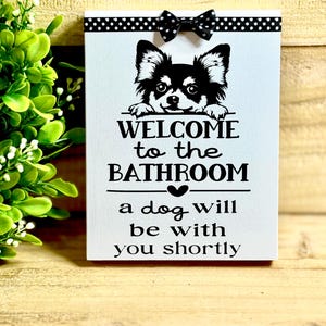 Chihuahua Bathroom Sign, Dog Decor, Dog Lover, Pet Decor, Bathroom Wall ...