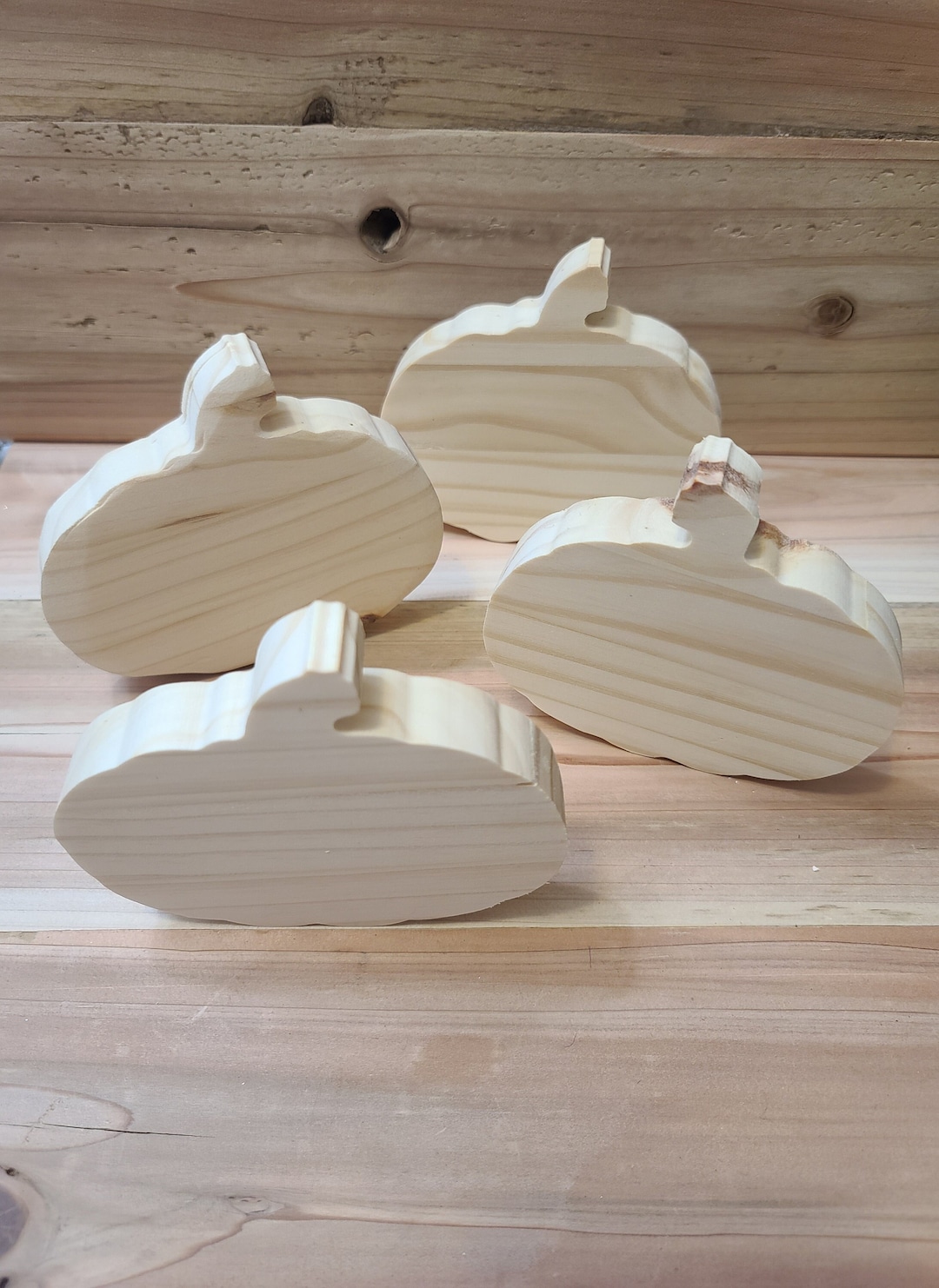 Unfinished Pine Wood Pumpkins, DIY Craft Blanks, Halloween Fall Decor ...