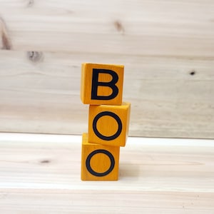 Boo Blocks, Halloween Tiered Tray Decor, Wooden Letter Blocks, Shelf ...