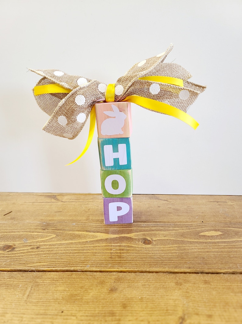 Rustic Easter Wooden Block Sign: Bunny Decor - Etsy