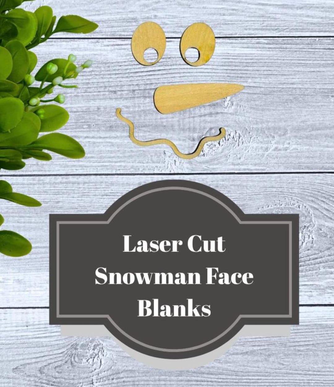 Snowman Face Wood Cutout – Laser Cut DIY Christmas Craft for 1x4 Board ...