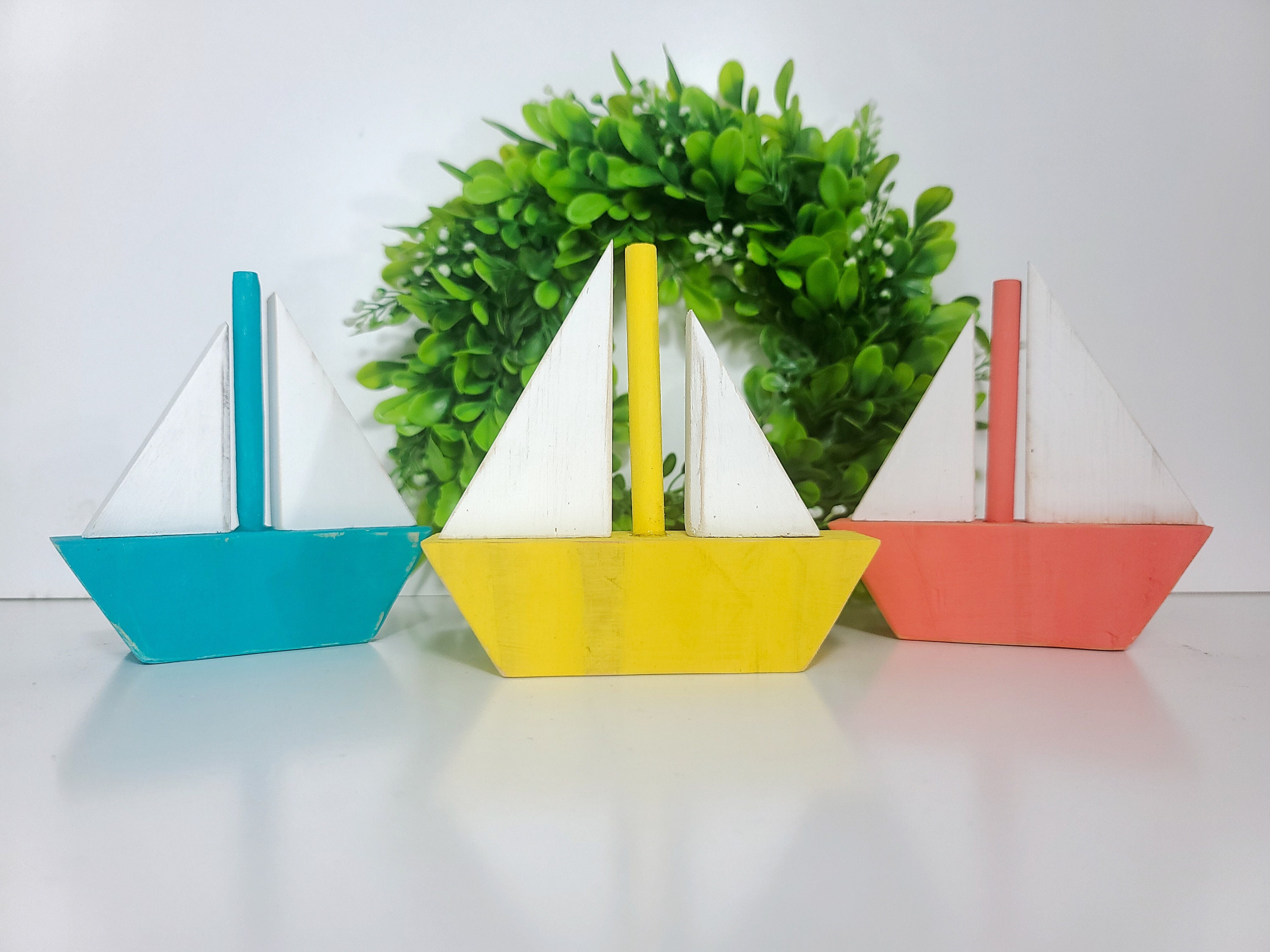 Wooden Decorative Mini Sail Boat - Etsy