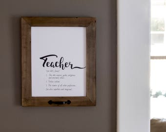 Teacher Definition Print Teacher Wall Art Teacher Poster - Etsy