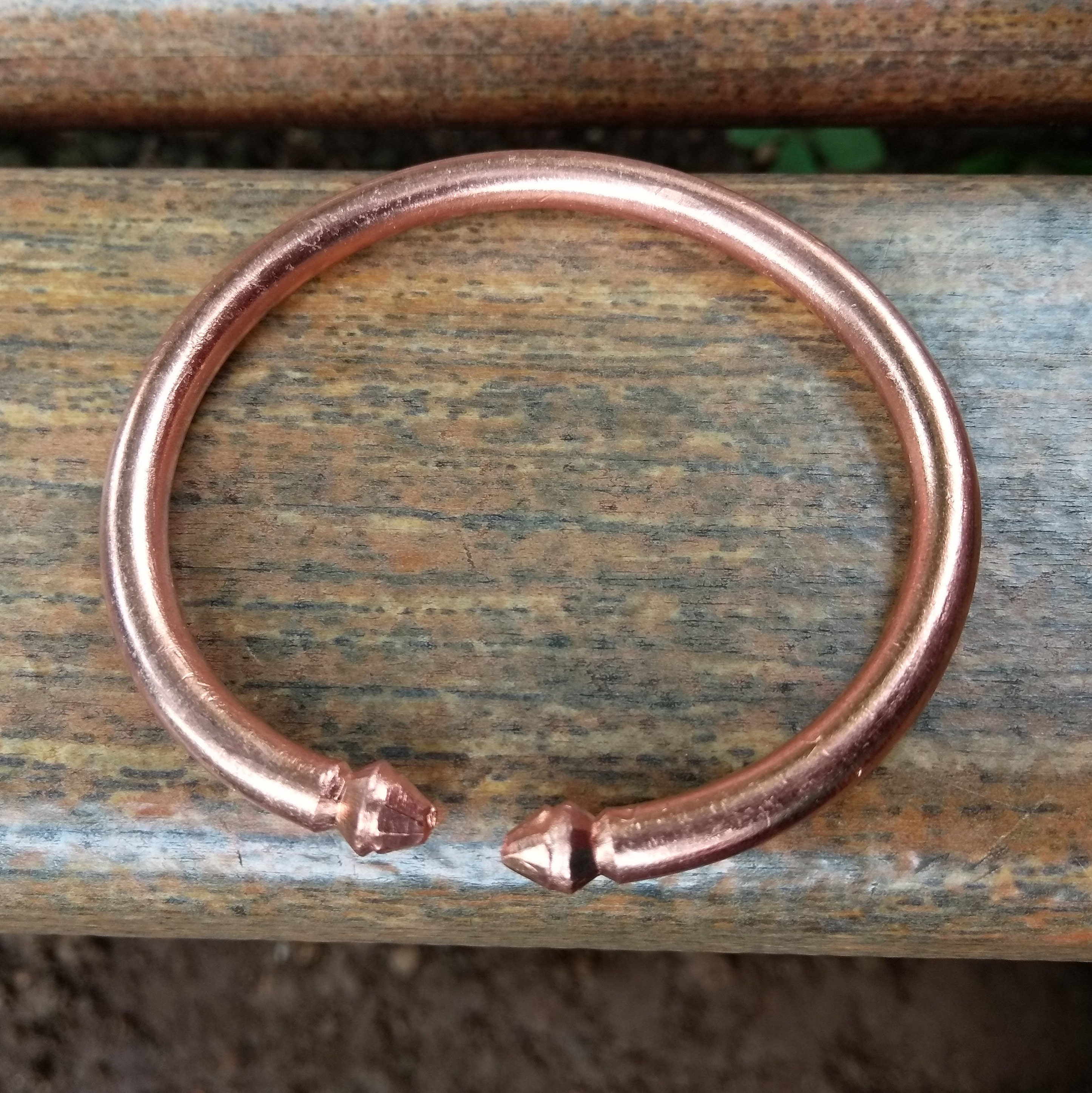 Thick Heavy Pure Copper Braceletsolid Chunky Mens Cuff - Etsy