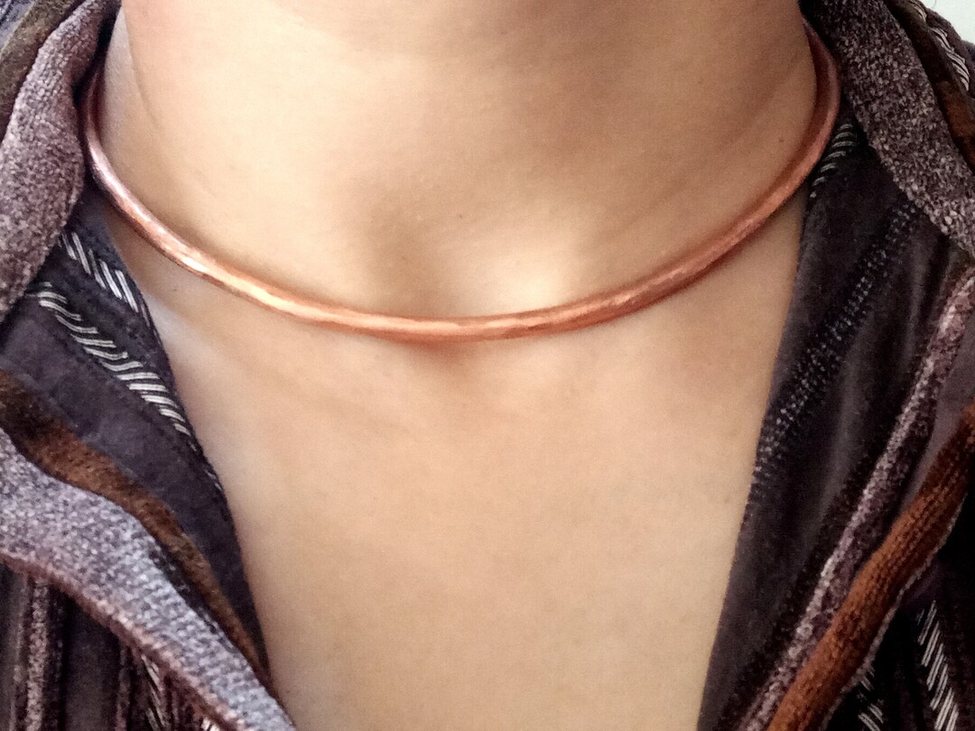 Thick Pure Copper Torque Necklace,solid Metal Neck Cuff,minimalist ...