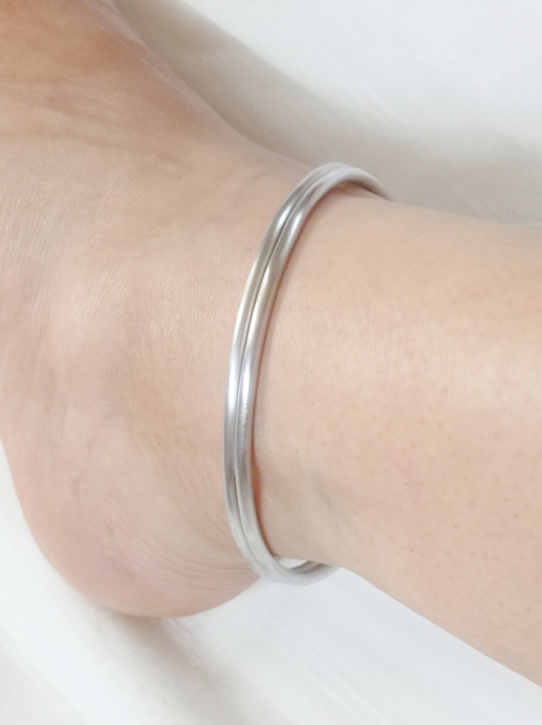Pair Silver Bangle Anklet,ankle Bangle Cuff,foot Ankle Cuffs,ankle ...