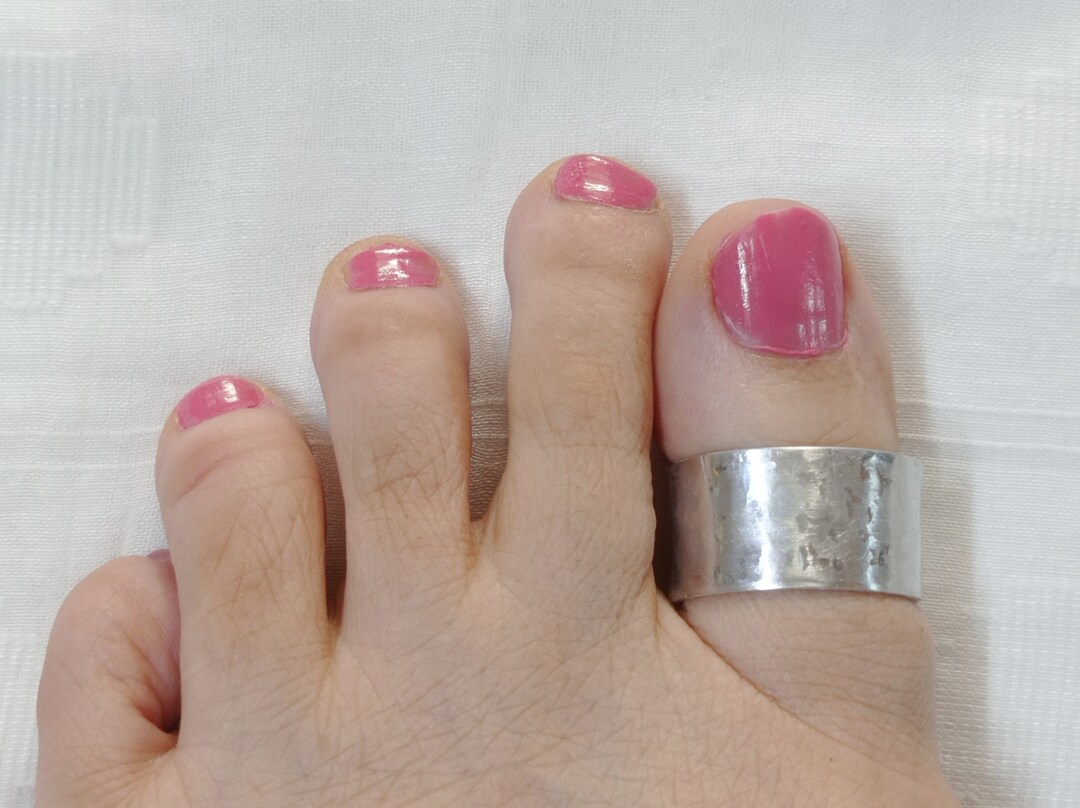 Silver Big Toe Ring,big Toe Cuff Band,wide Foot Cuff Ring,hammered Feet Cuff,adjustable Summer ...