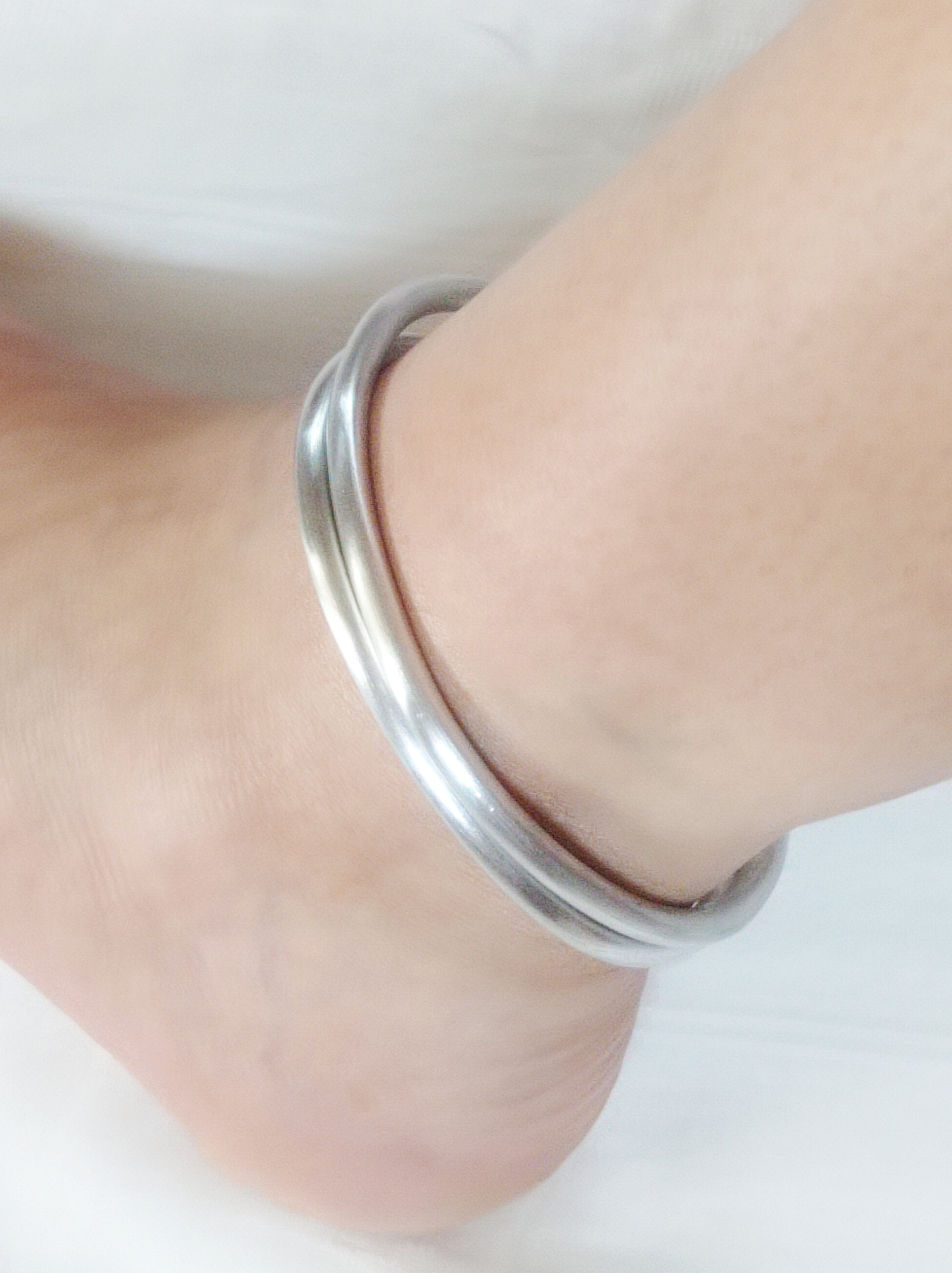 Pair Bangle Ankletsilver Ankle Banglethick Foot Cuffsummer - Etsy UK