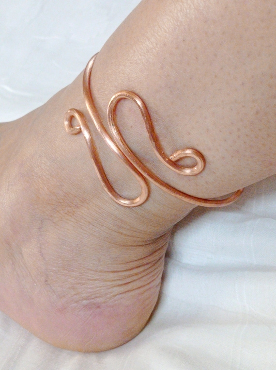 Pure Copper Anklet bracelet foot Cuff Ankle Bangle tribal Body Jewelry metal Ankle Bangle bohemian Modern Anklet gypsy Hippie Ankle Bracelet Etsy