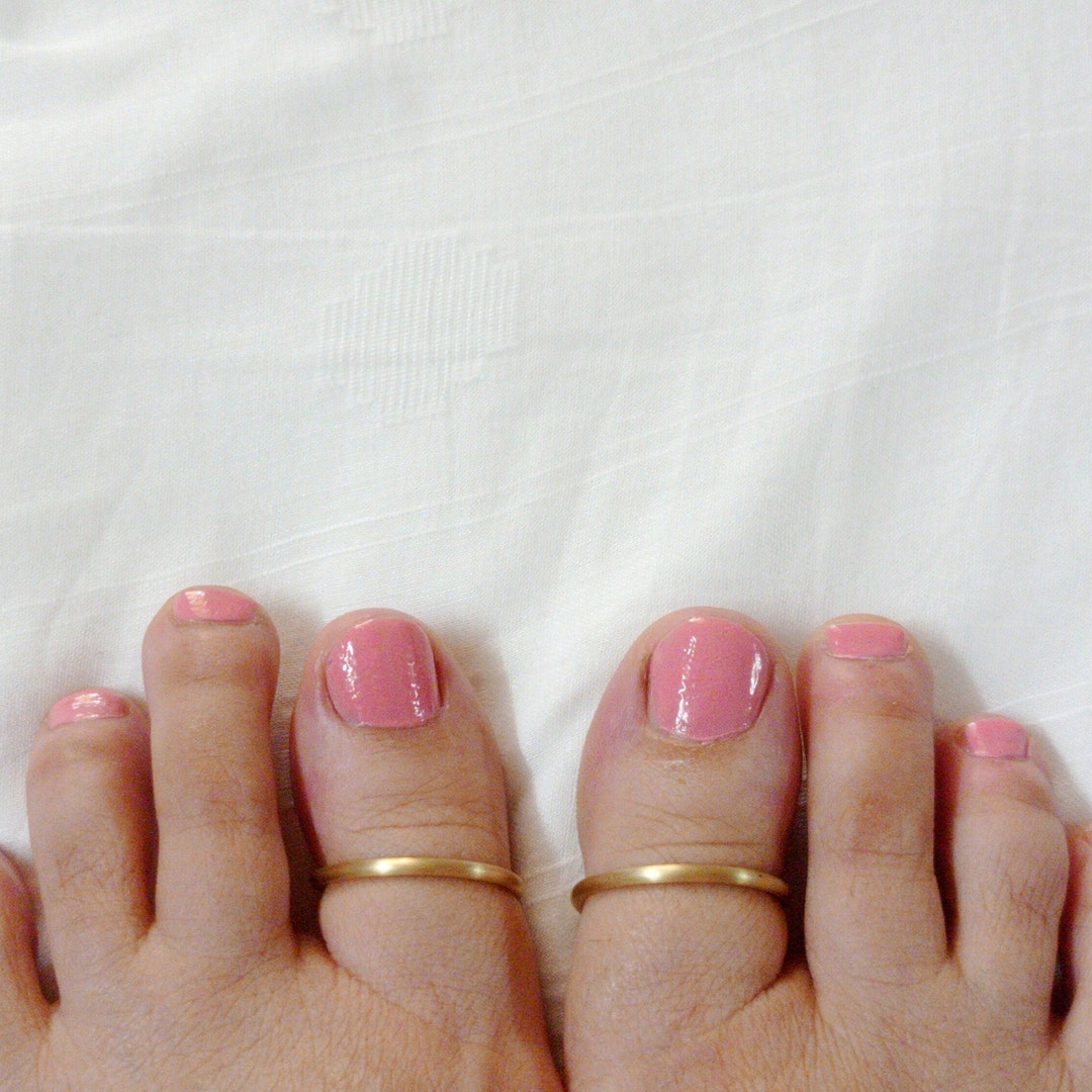 Gold Big Toe Ring Pair,thin Tribal Toe Ring,brass Toe Ring,summer Foot ...