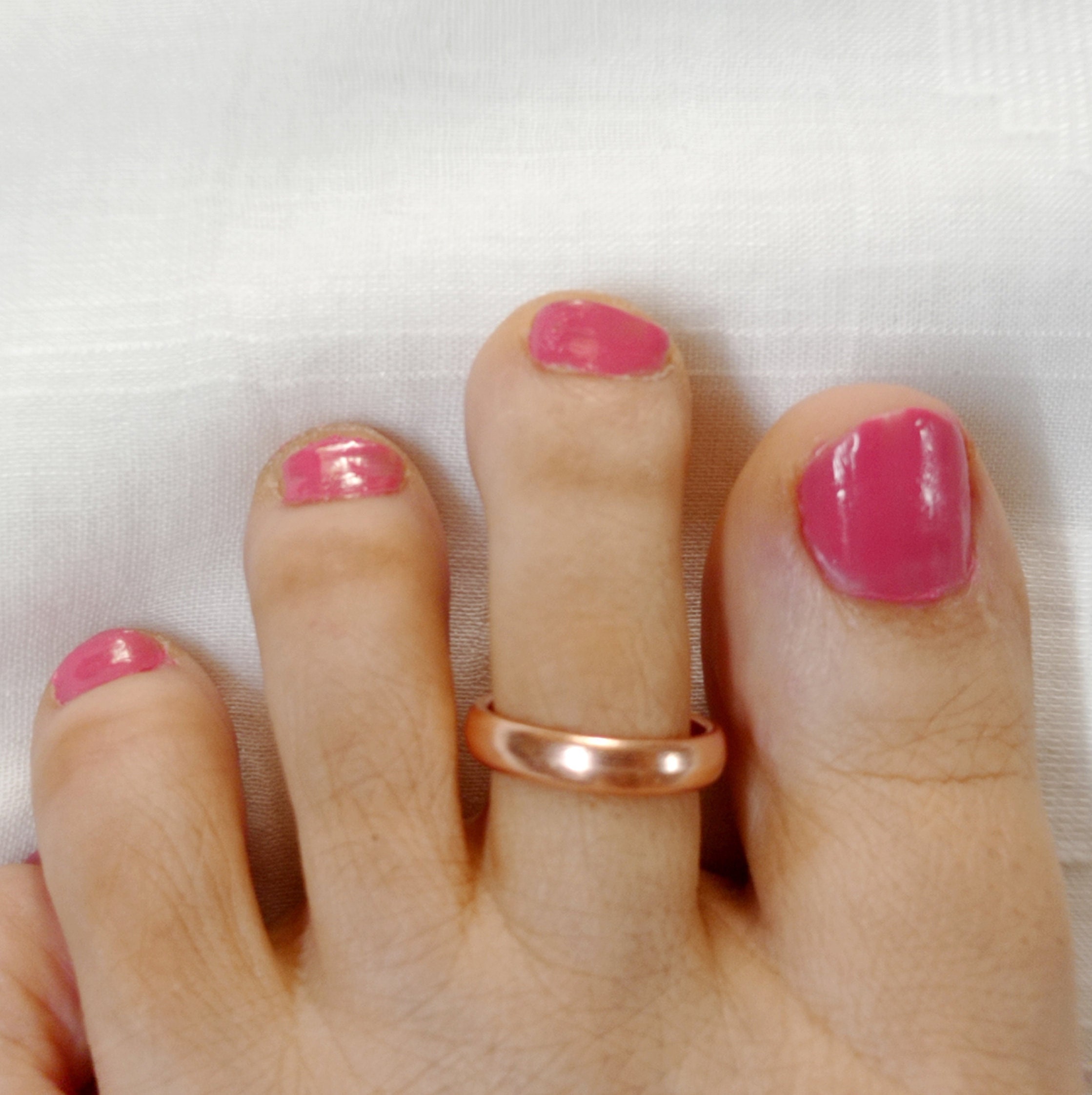 1 Pair Pure Copper Toe Ringcopper Foot Jewelryadjustable - Etsy