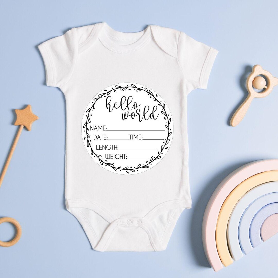 Hello World Baby Svg Pdf Eps Dxf Png, Baby Announcement, Newborn - Etsy