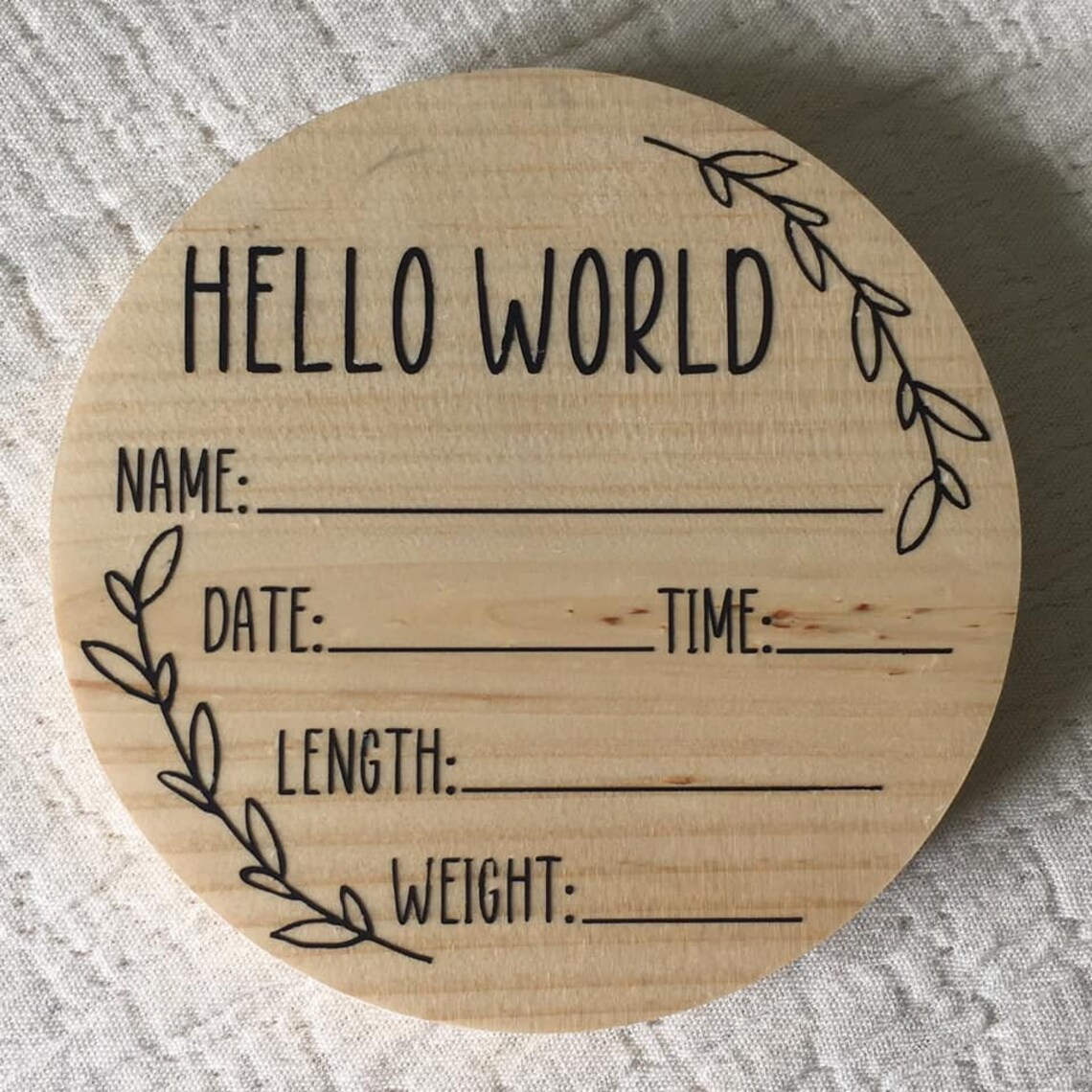 Hello World Baby Announcement SVG, Baby Sign, New Baby, Baby Gift Ideas ...